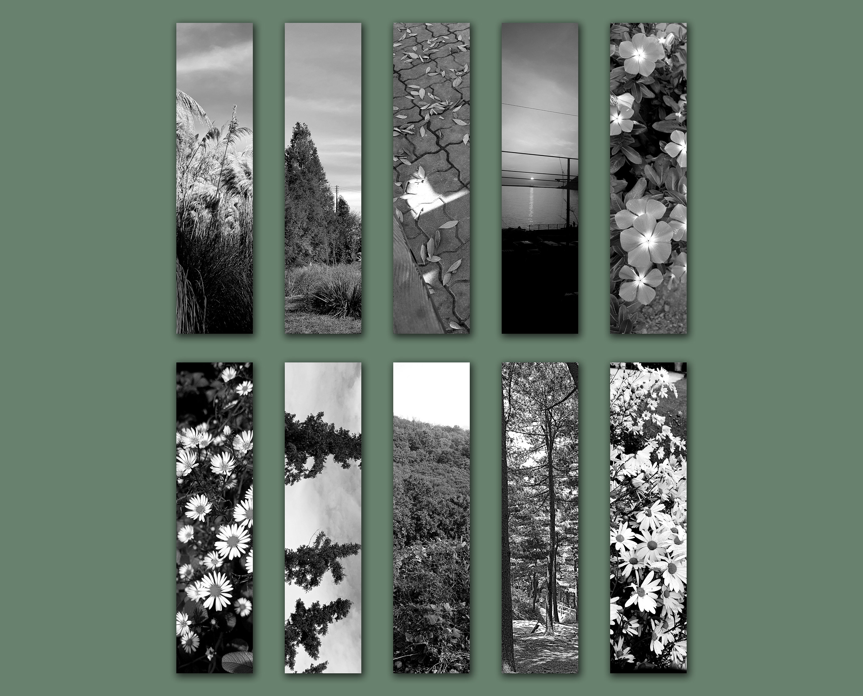 10 Monochrome Printable Bookmarks, Scenery Bookmark, Pdf Bookmarks ...