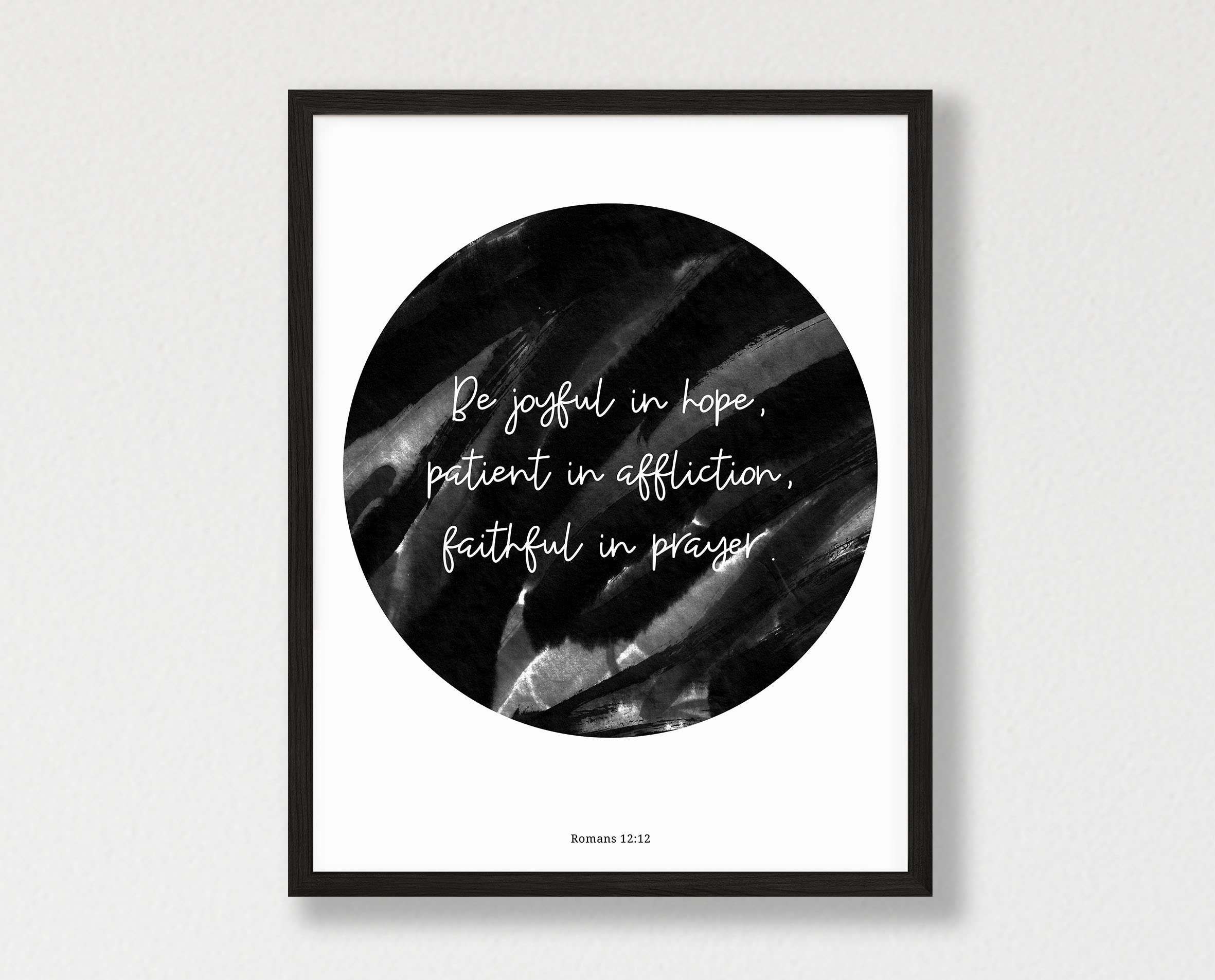 Romans 12:12 Modern Christian Art Bible Verse Print | Etsy