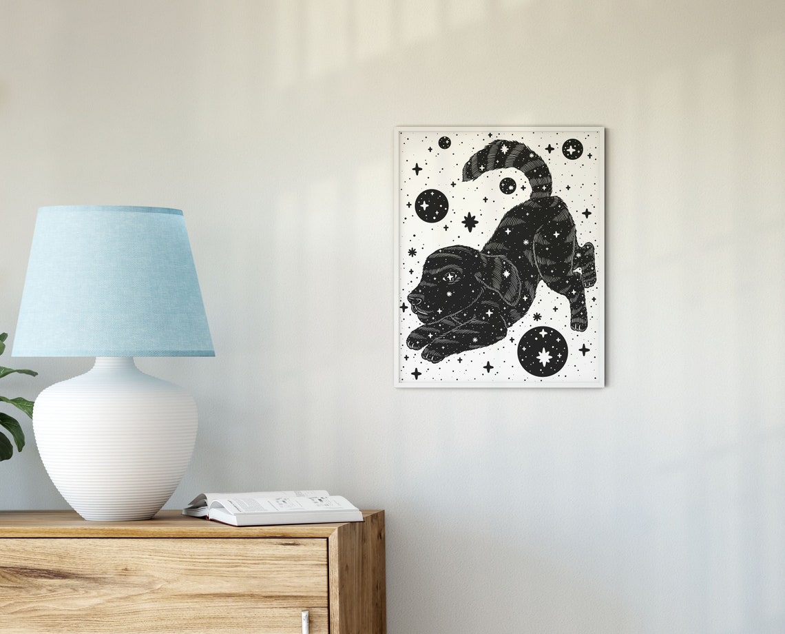 Set of 3 Black Dog Aesthetic Posters Dog Printable Wall Art - Etsy