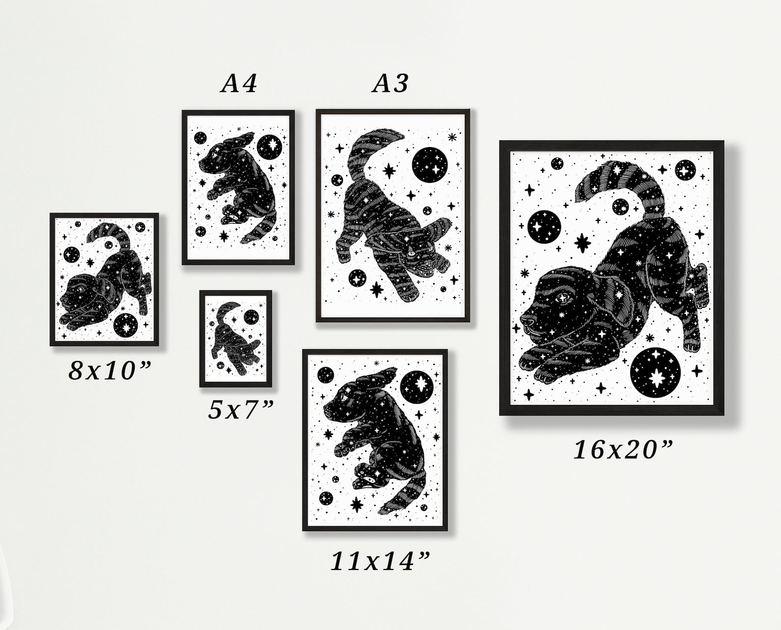 Set of 3 Black Dog Aesthetic Posters Dog Printable Wall Art - Etsy