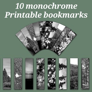 10 Monochrome Printable Bookmarks, Scenery Bookmark, Pdf Bookmarks ...