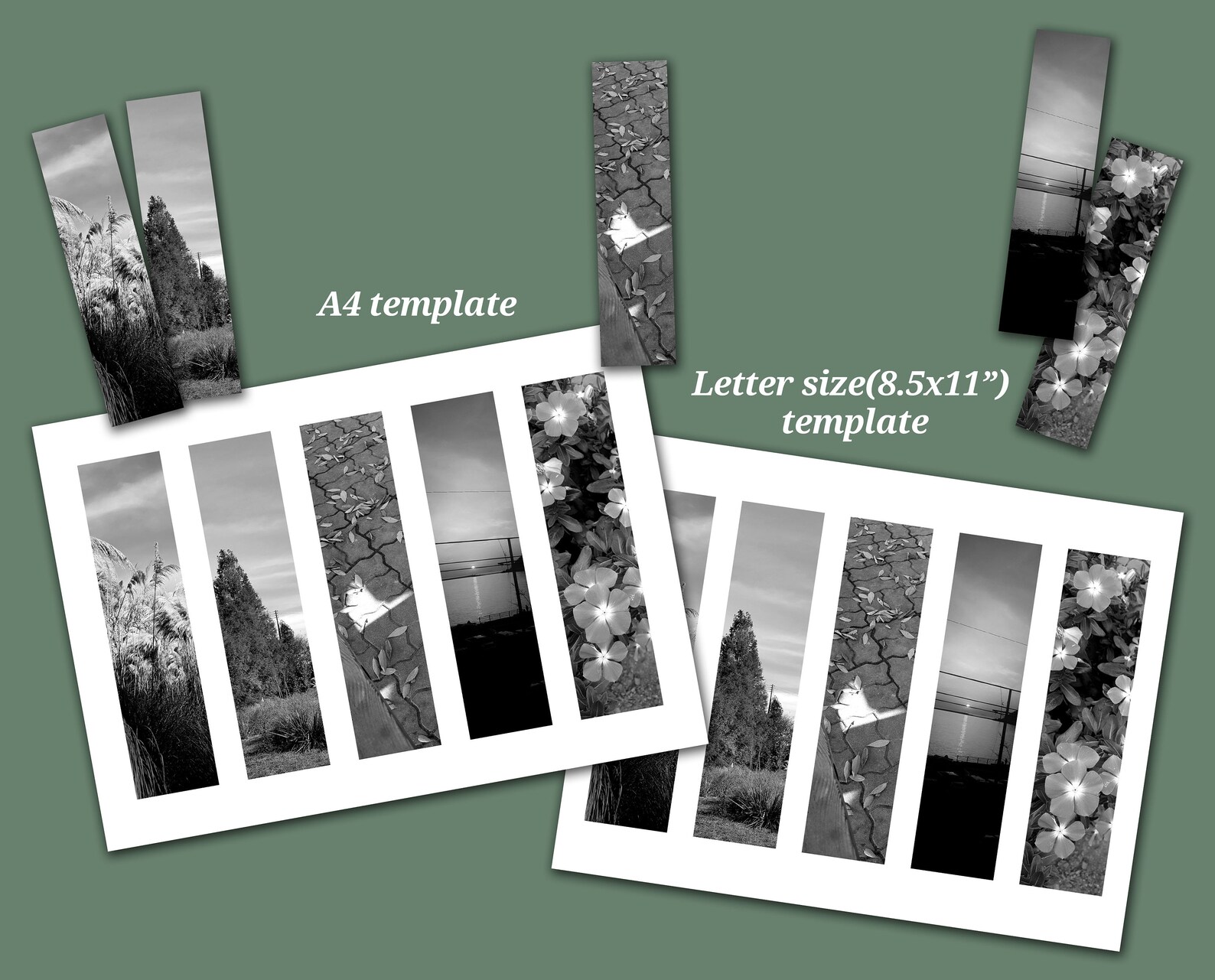 10 Monochrome Printable Bookmarks, Scenery Bookmark, Pdf Bookmarks ...