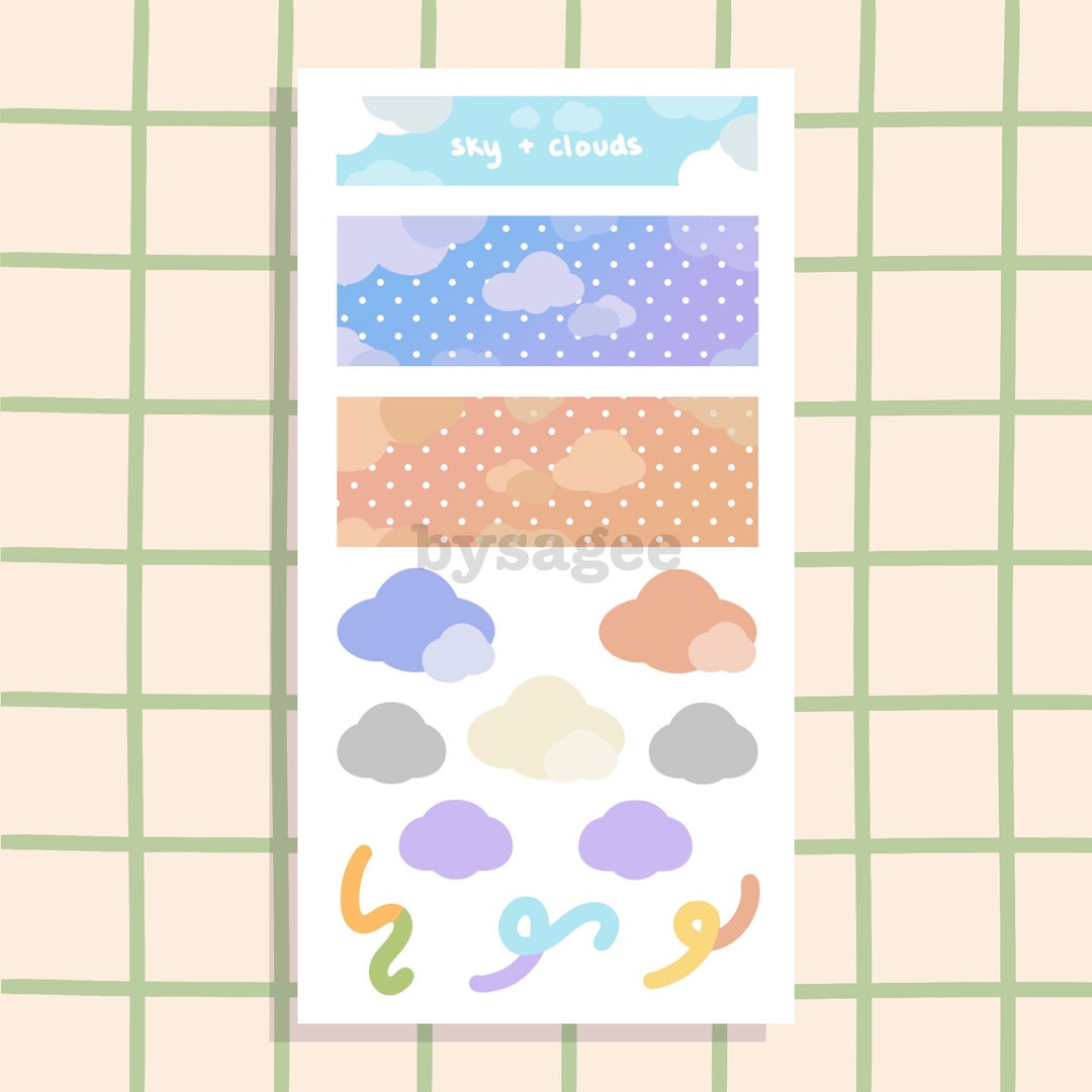 Sky and Clouds Sticker Sheet/weather/sunset/aesthetic/journaling ...