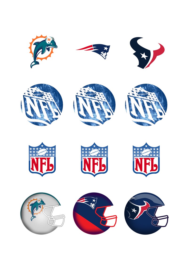 NFL American Football Edible Cupcake Toppers Party Cake - Etsy