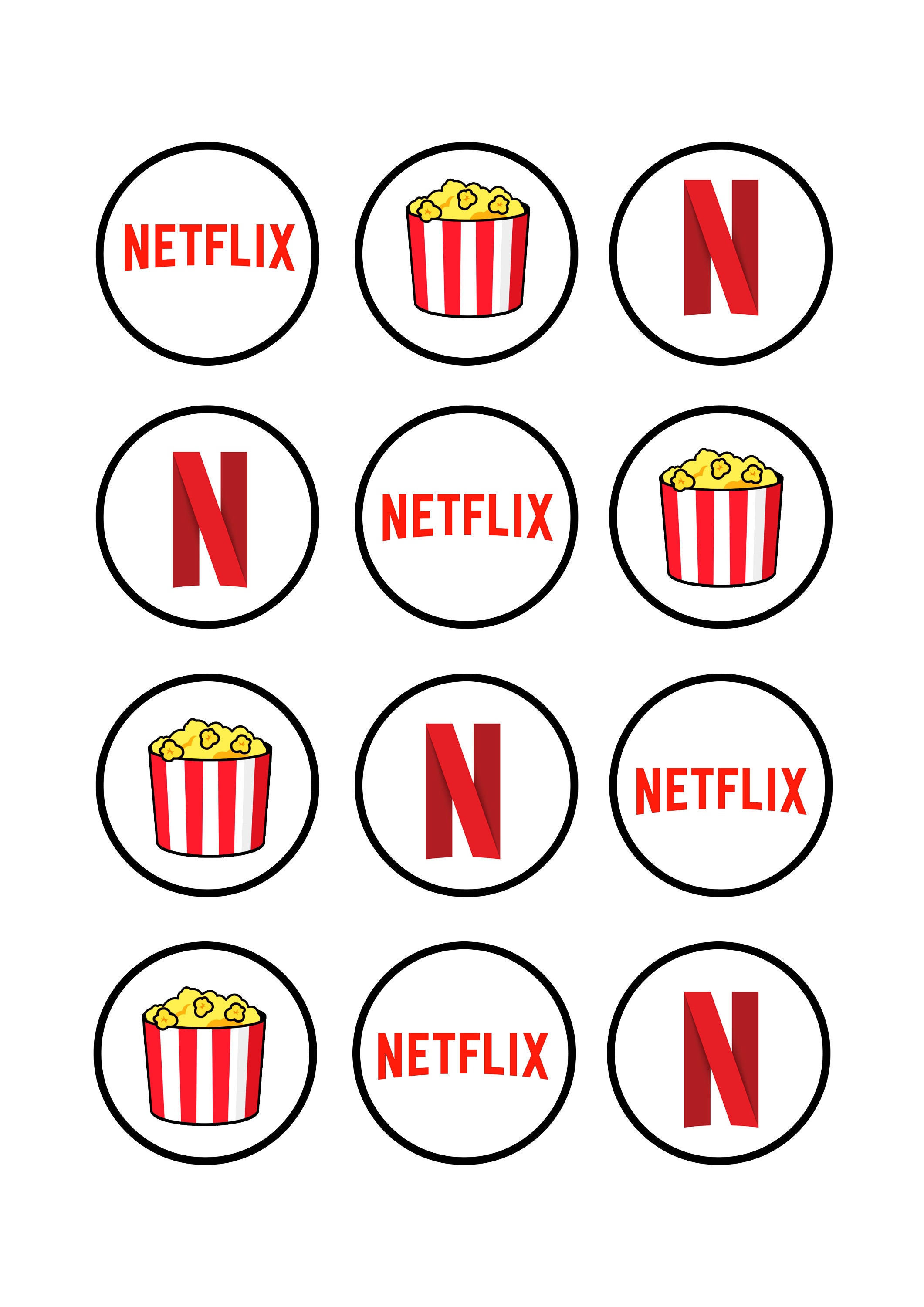 Netflix Movie Chill popcorn Party Cake topper - Etsy France