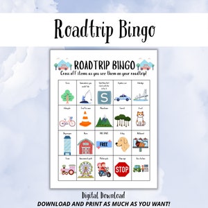 Road Trip Bingo, Printable Bingo Cards, Scavenger Hunt for Kids, Road ...