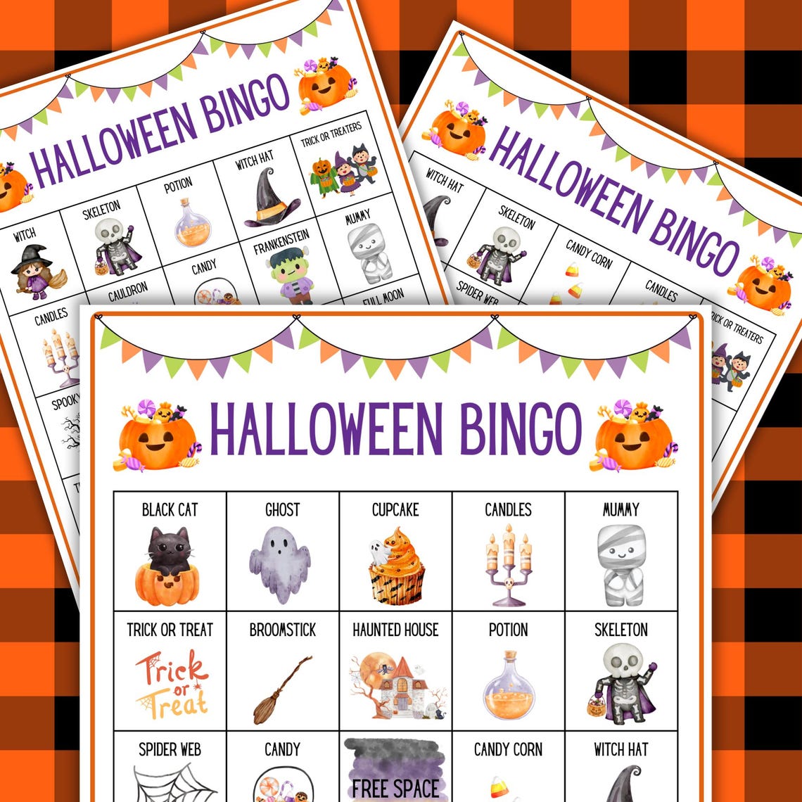 Halloween Bingo, 30 Halloween Bingo Cards, Halloween Games, Kids ...