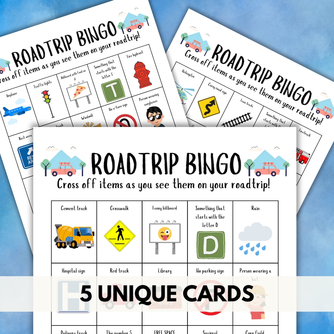 Road Trip Bingo, Printable Bingo Cards, Scavenger Hunt for Kids, Road ...