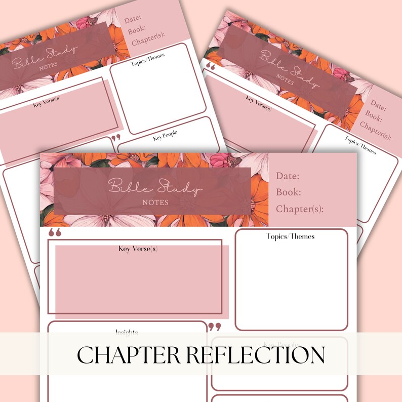 Bible Study Notes Printable, Bible Chapter Summary Template, Printable ...