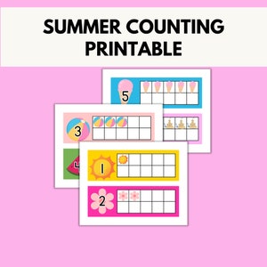 Printable Summer Themed Counting Activity for Preschoolers, Counting ...