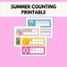 Printable Summer Themed Counting Activity for Preschoolers, Counting ...
