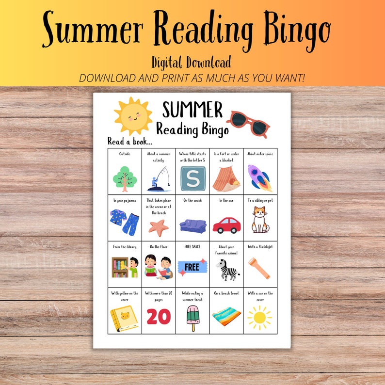 Summer Reading Bingo, Summer Activities for Kids, Printables for Kids ...