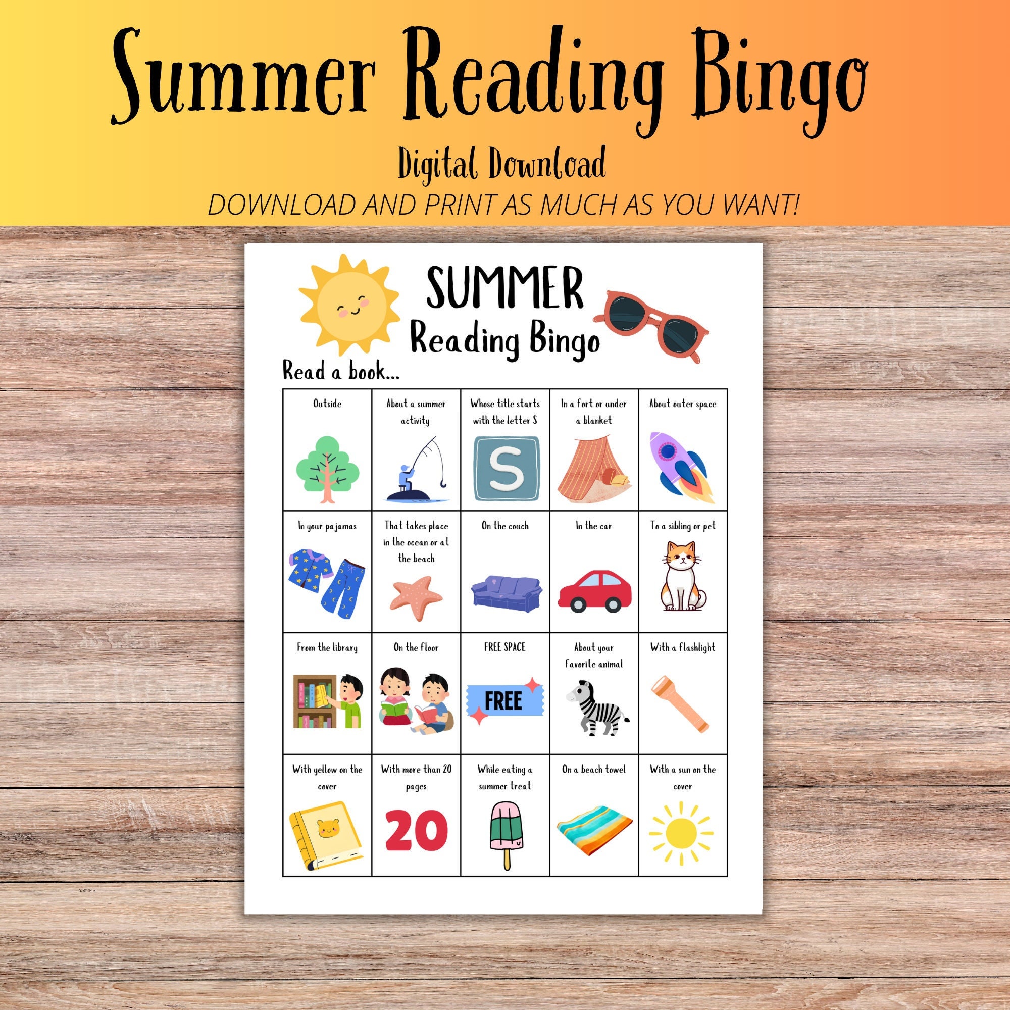 Summer Reading Bingo, Summer Activities for Kids, Printables for Kids ...