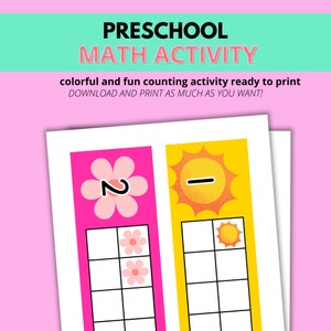 Printable Summer Themed Counting Activity for Preschoolers, Counting ...