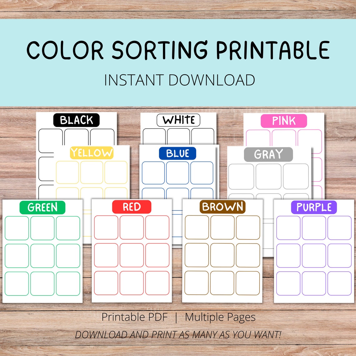 Color Sorting Activity Printable, Color Sorting Preschool Printable ...