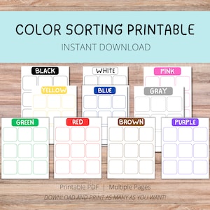 Color Sorting Activity Printable, Color Sorting Preschool Printable ...
