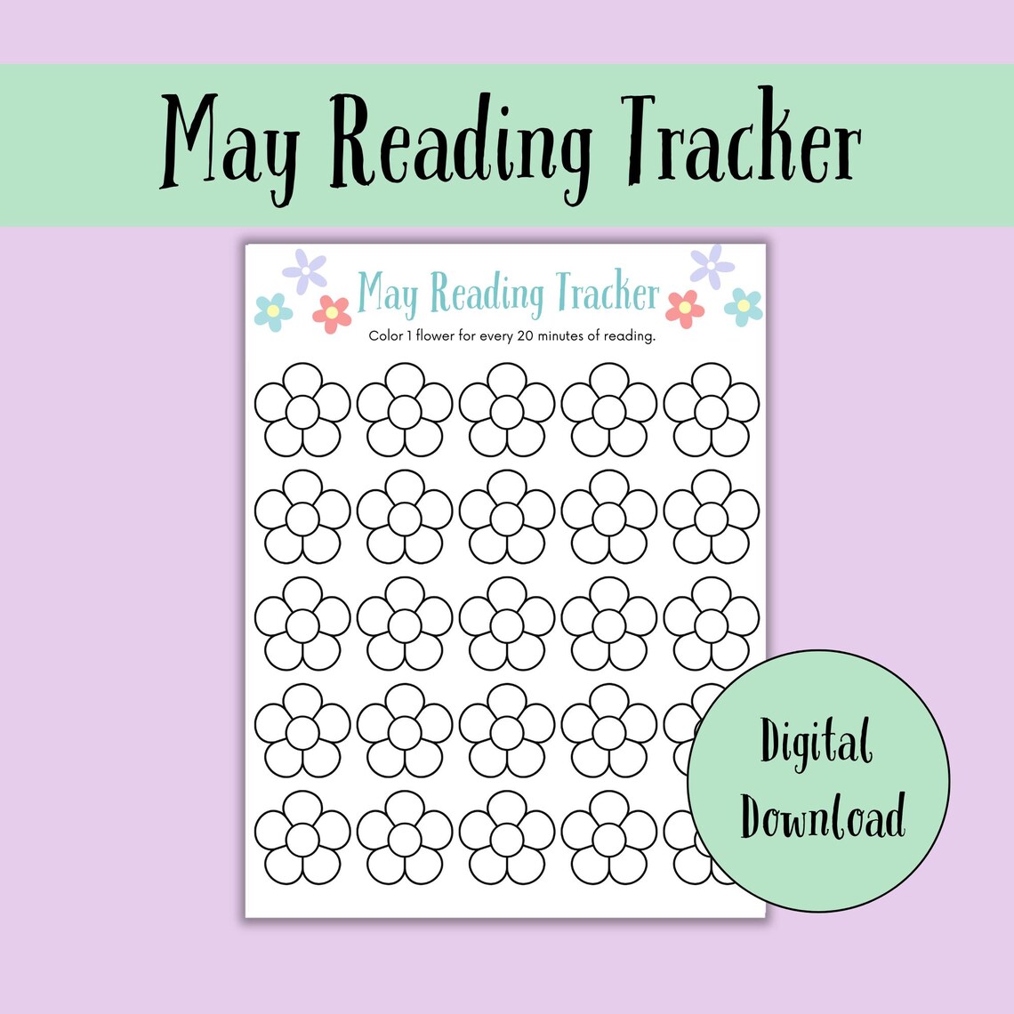 May Reading Tracker Printable, Spring Reading Chart for Kids, Classroom ...