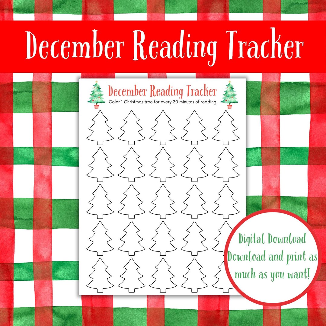 December Reading Tracker, Christmas Book Log, Kids Reading Reward Chart ...