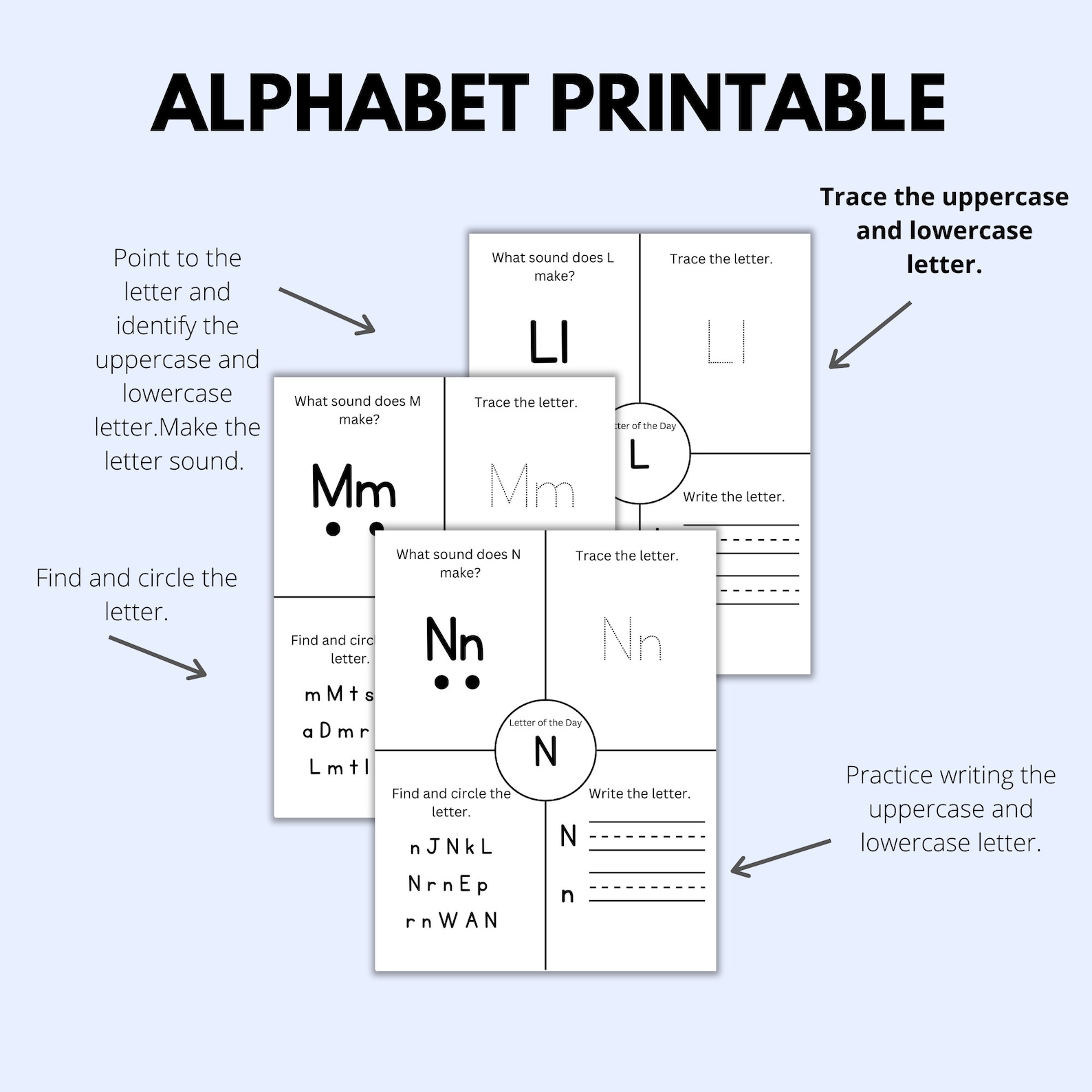Letter of the Day Worksheets for Preschool, Homeschool Alphabet ...