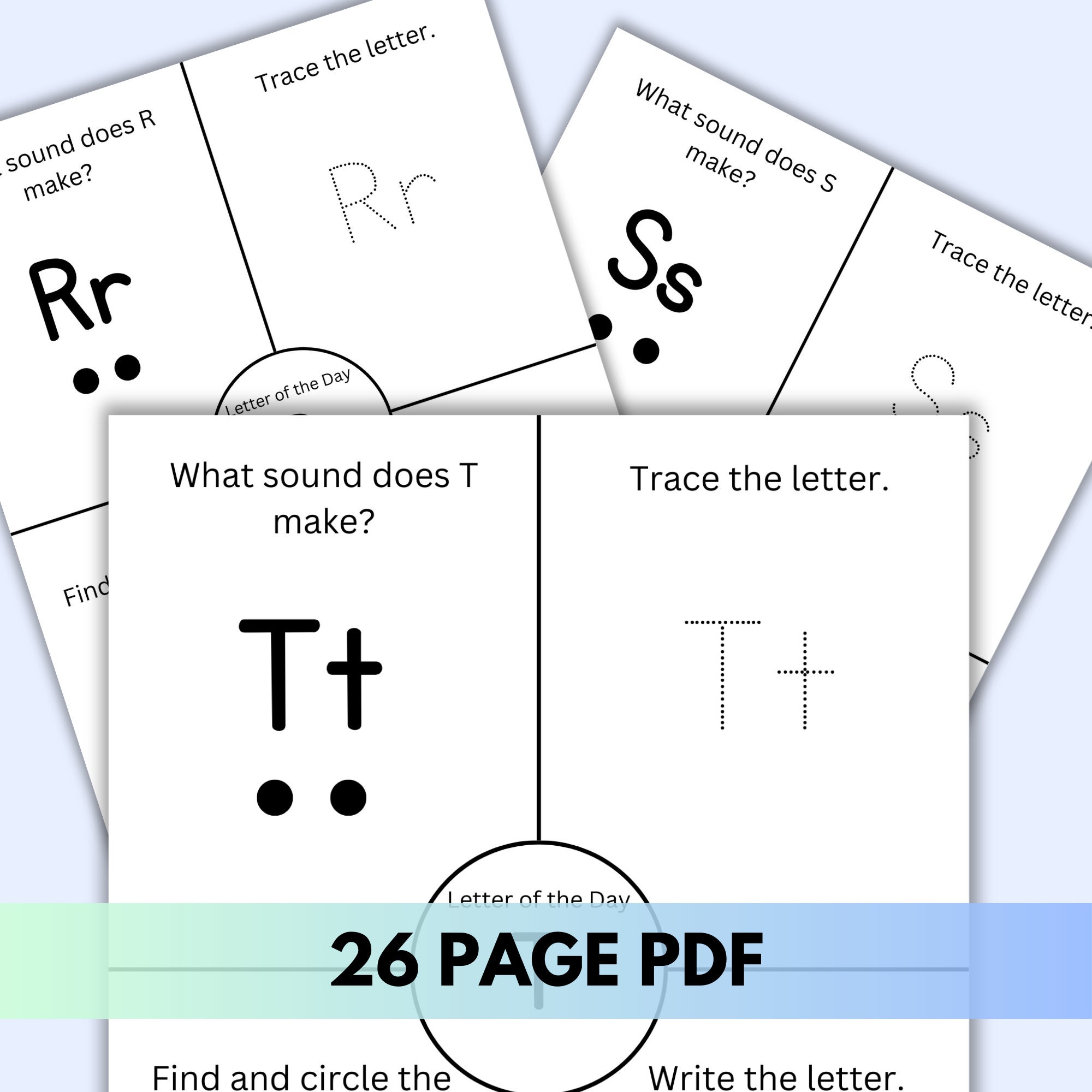 Letter of the Day Worksheets for Preschool, Homeschool Alphabet ...