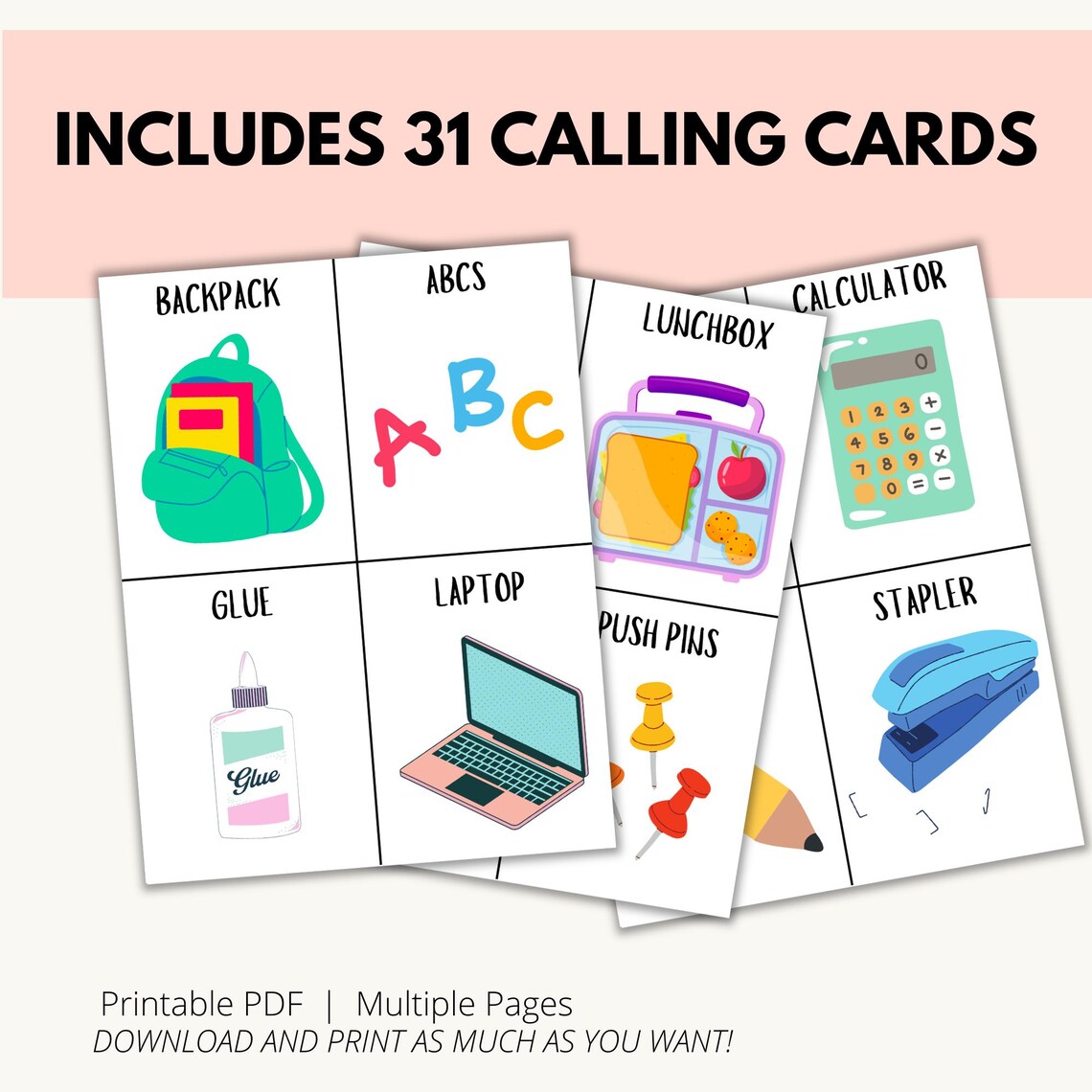 Back to School Bingo Game, 30 Printable Bingo Cards, First Day of ...