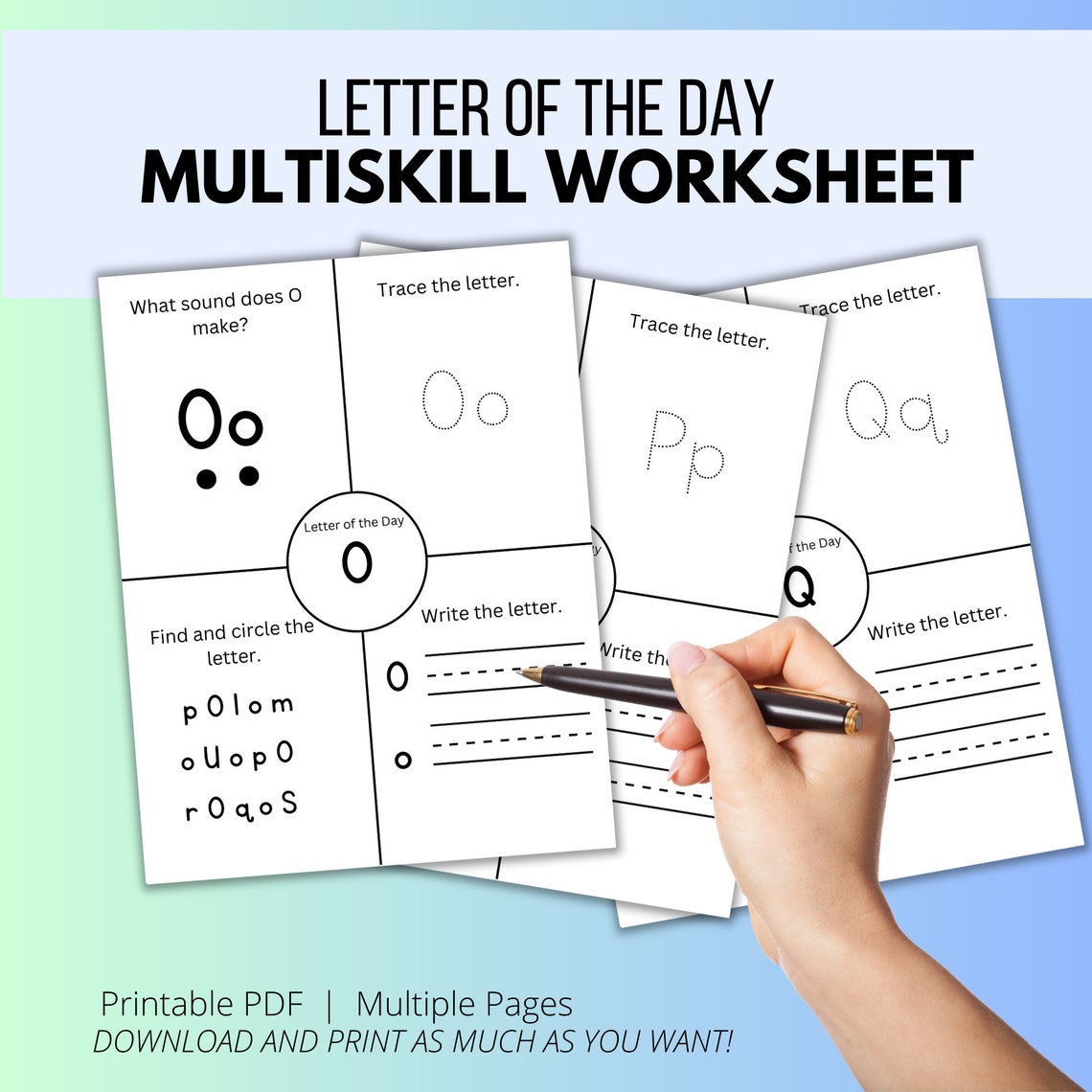 Letter of the Day Worksheets for Preschool, Homeschool Alphabet ...