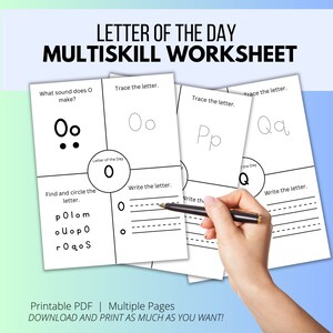 Letter of the Day Worksheets for Preschool, Homeschool Alphabet ...