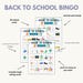 Back to School Bingo Game, 30 Printable Bingo Cards, First Day of ...
