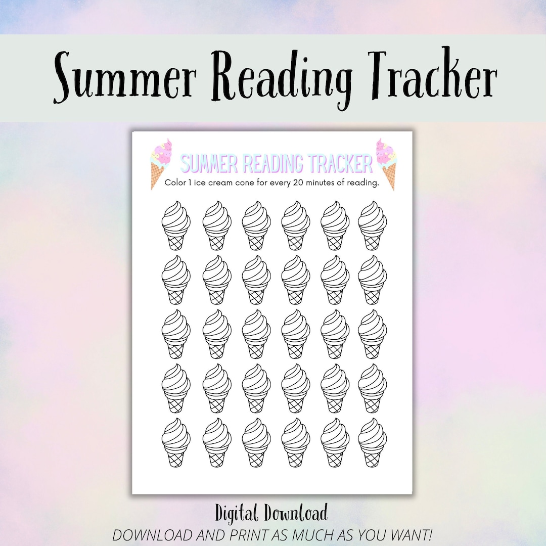 Summer Reading Tracker for Kids, Summer Reading Challenge, Kid's Book ...