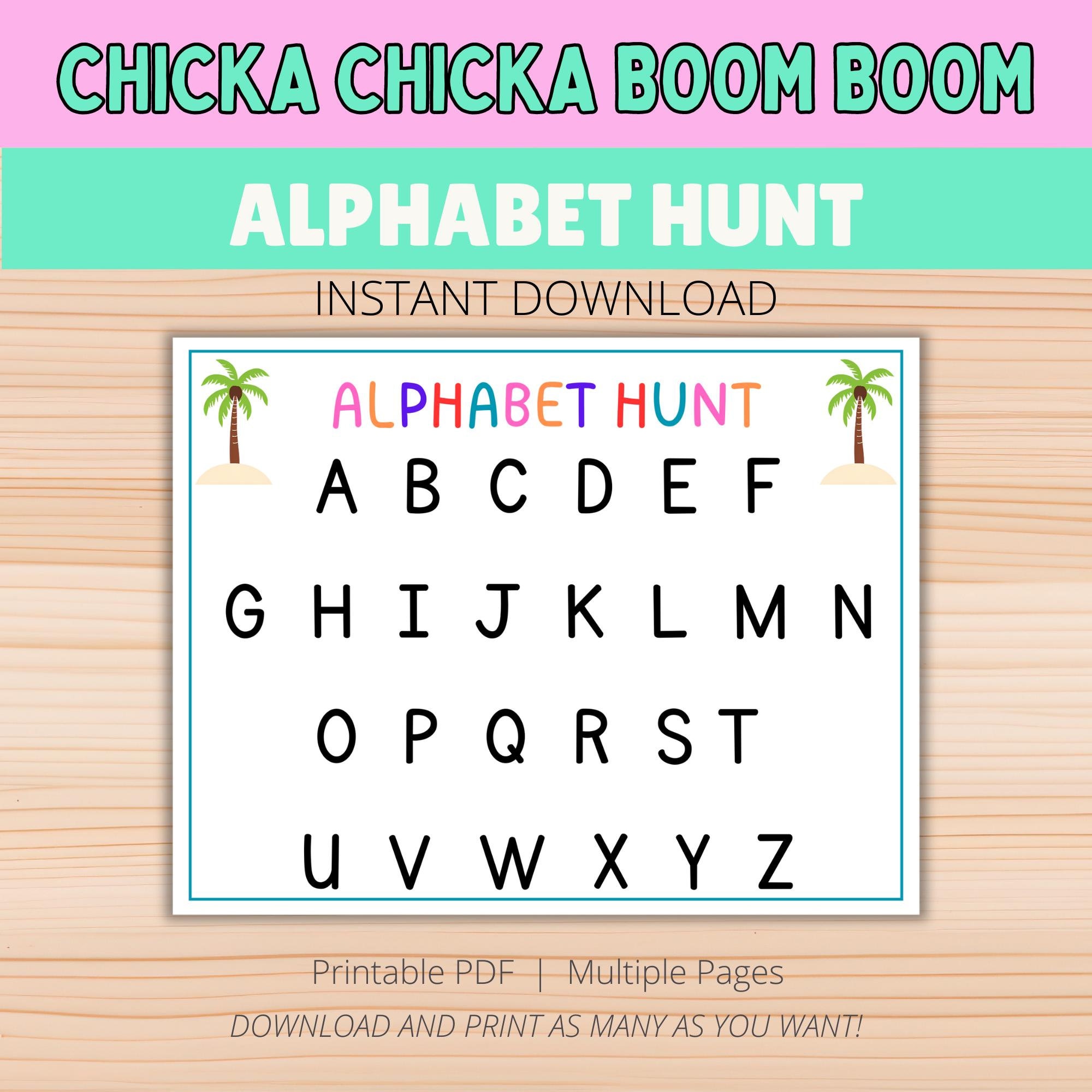 Chicka Chicka Boom Boom Alphabet Hunt Game, Printable Alphabet Hunt ...