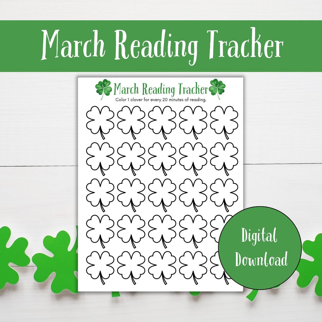 St. Patricks Day March Printable Reading Tracker, Kids Read Activity ...