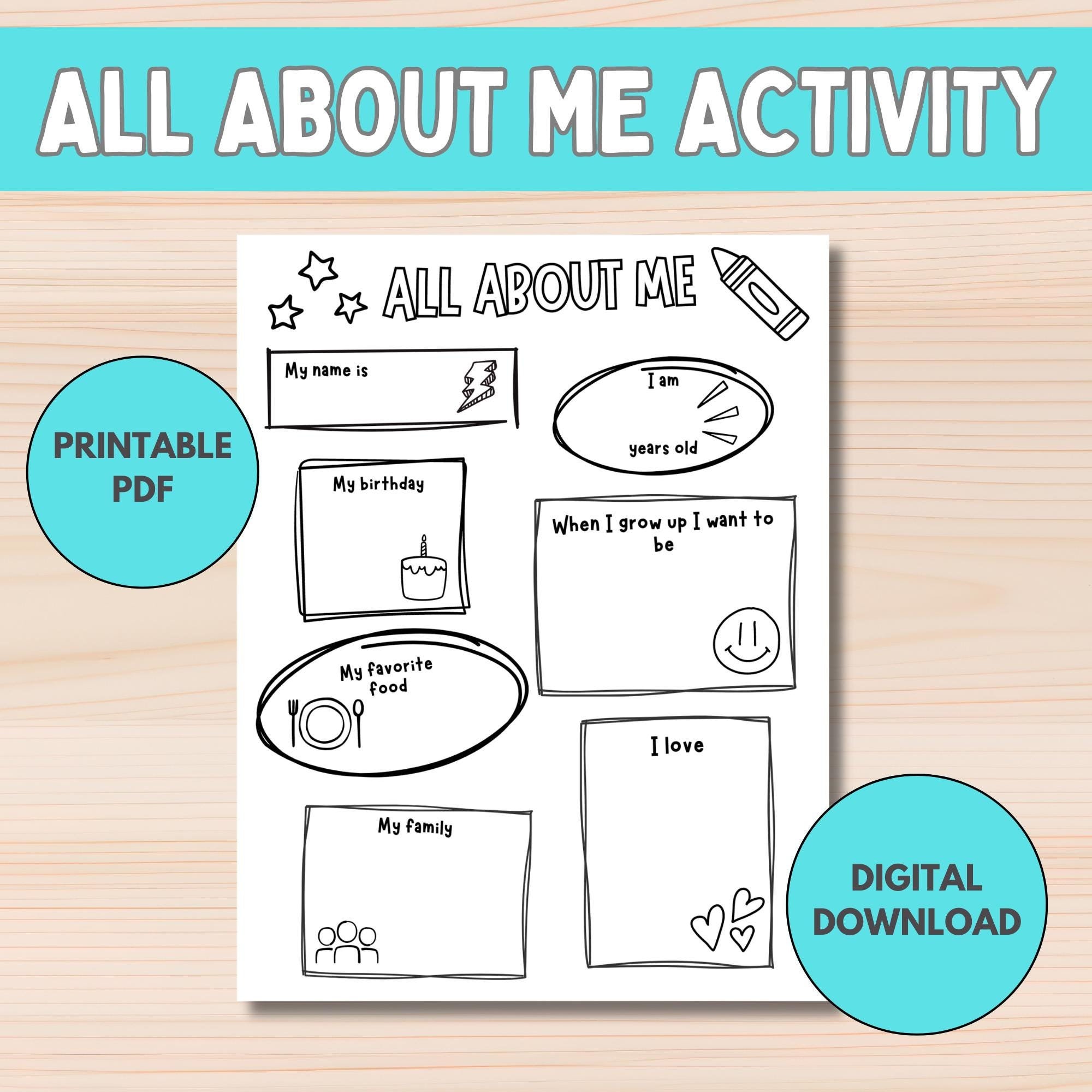 All About Me Printable Back to School Activity, Get to Know Me Student ...