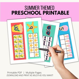 Printable Summer Themed Counting Activity for Preschoolers, Counting ...