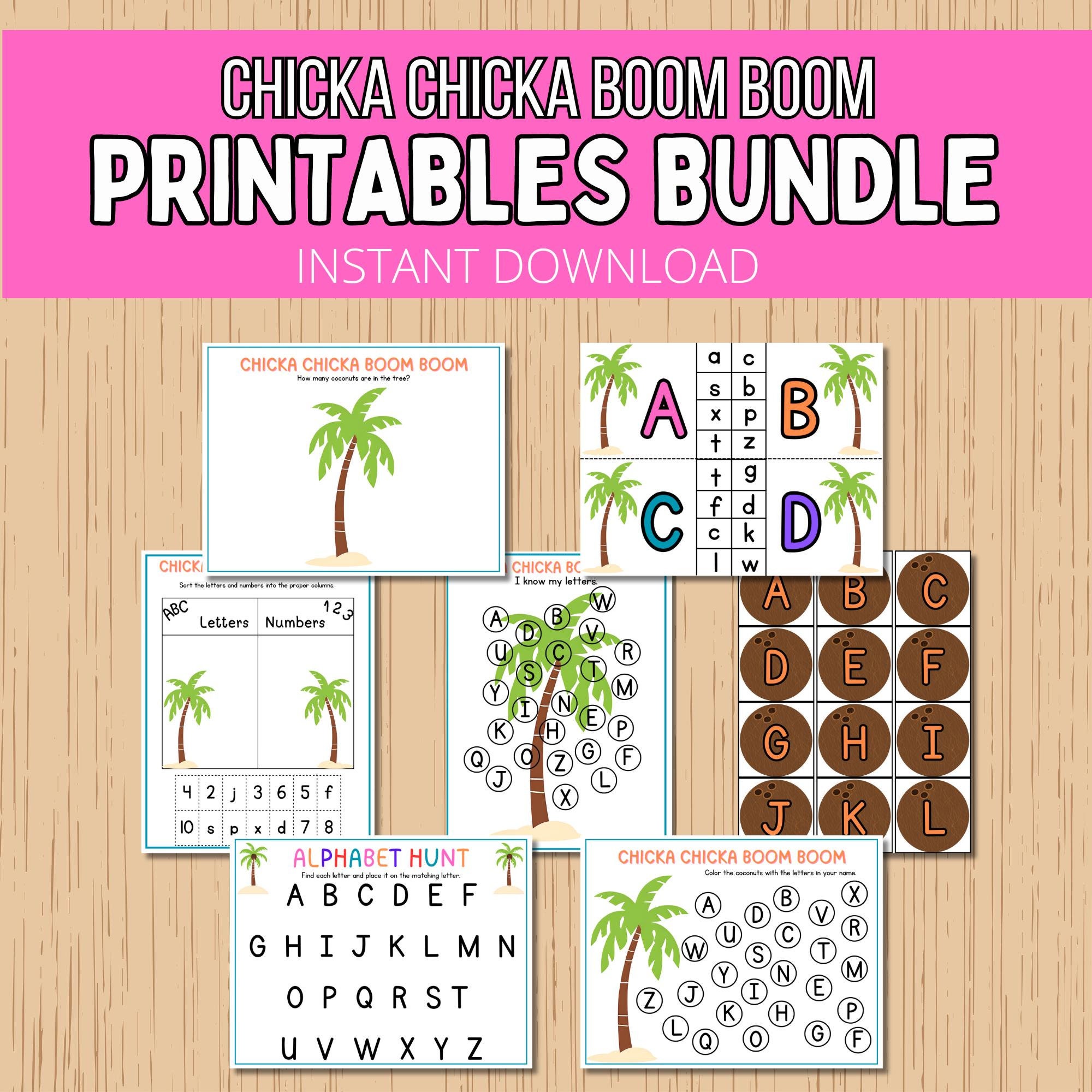 Chicka Chicka Boom Boom Printable Activities Bundle, Preschool ...