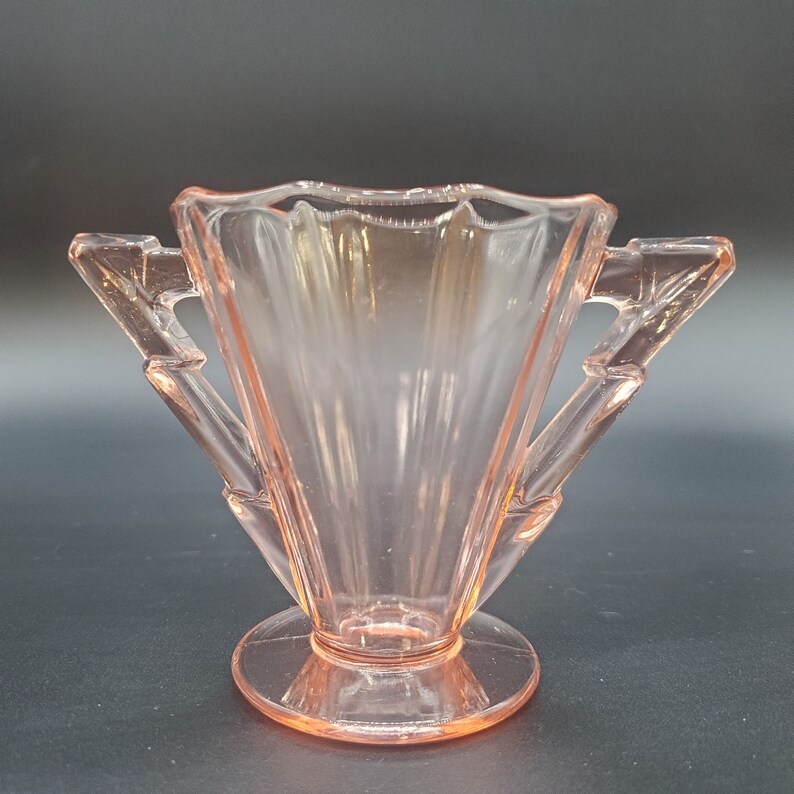 Vintage Decagon Pink by Cambridge Depression Glass 1930s Sugar and ...