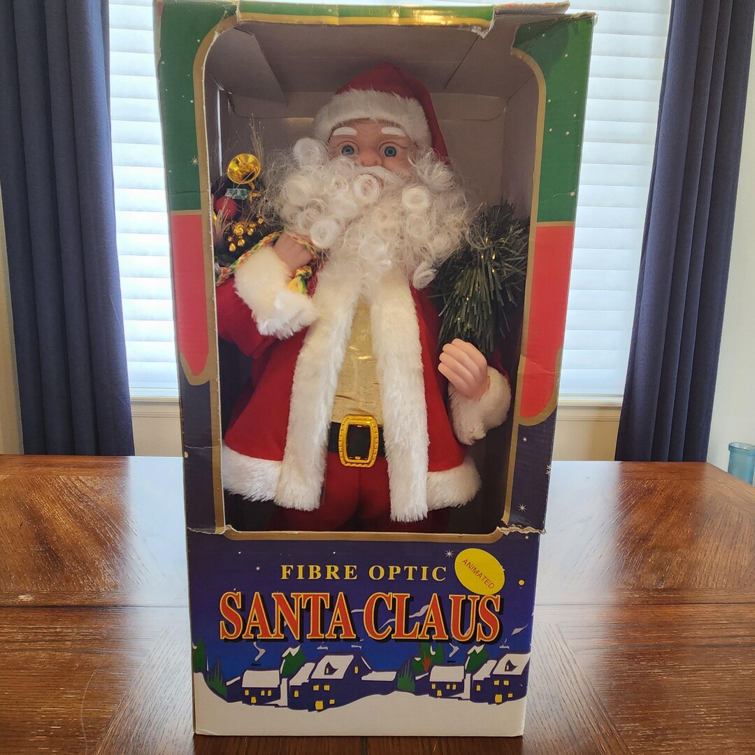 Vintage 20" Animated Fiber Optic Santa Claus Musical Holiday Season ...