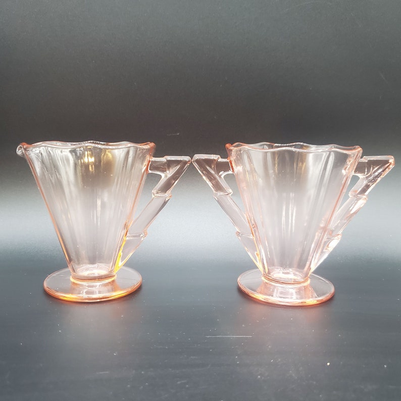Vintage Decagon Pink by Cambridge Depression Glass 1930s Sugar and ...