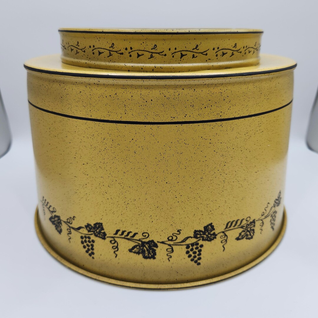 Vintage Tole Toleware Table Hurricane Metal Lamp Shade Mustard Yellow ...