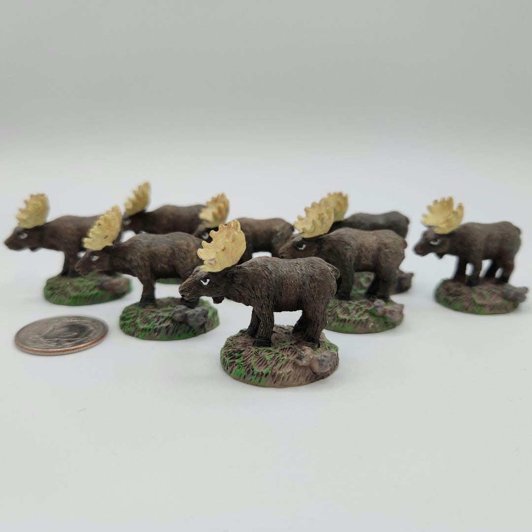 Vintage Miniature 1 1/4" Resin Moose Antlers Forest Creature Animal ...