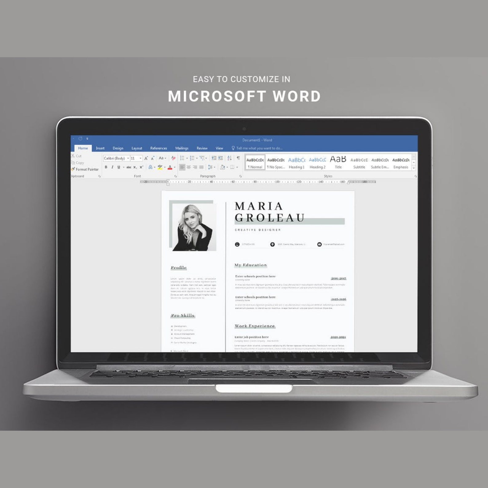Resume Template CV Template for 2 Pages Resume / CV. - Etsy