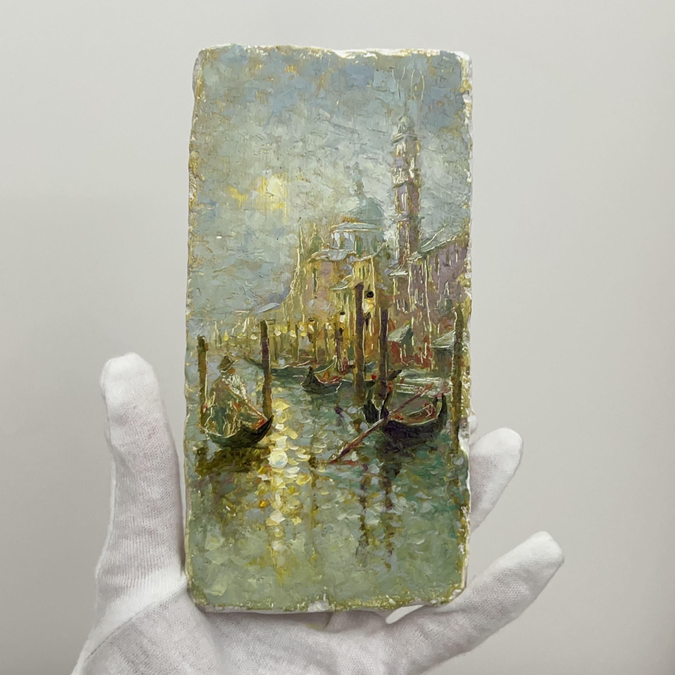 Miniature Venice Painting Original European Cityscape With Ancient ...