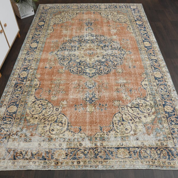 Distressed Rug - Etsy