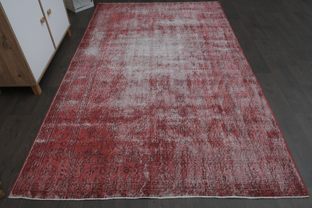 Alfombra roja y negra de 5 x 8 pies, alfombra turca hecha a mano ...