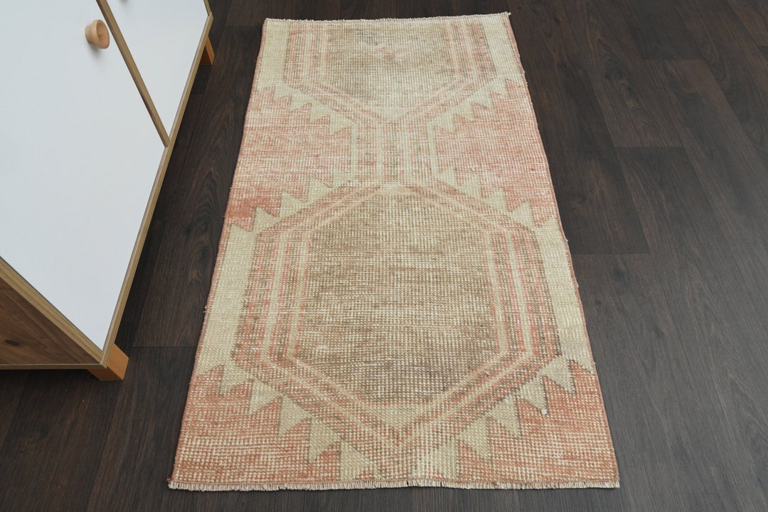 2x4 Vintage Door Mat, Turkish Door Mat, Bath Mat, Bathroom Rug, Kitchen ...