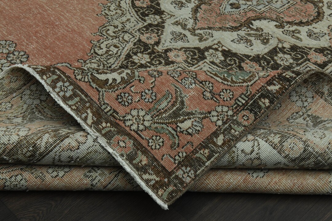 10x12 Pink Beige Vintage Oversize Wool Rug, Handmade Rug, Home Decor ...