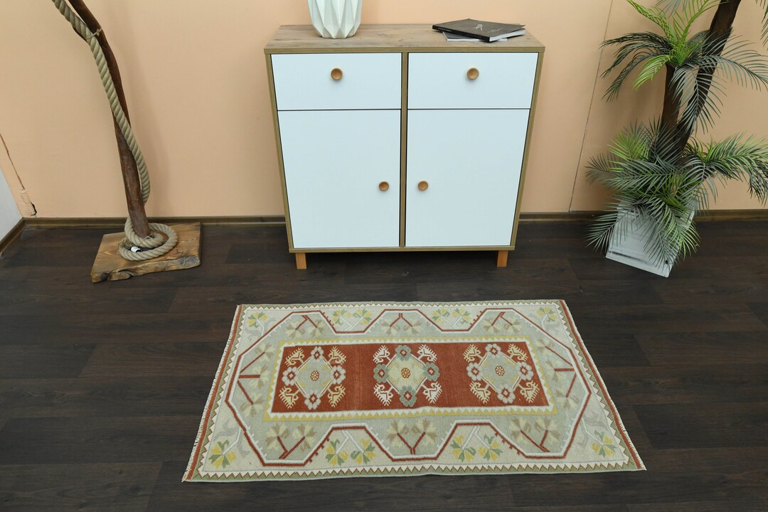 3x4 Small Runner Turkish Rug, Handmade Antique Vintage Oushak Rug ...