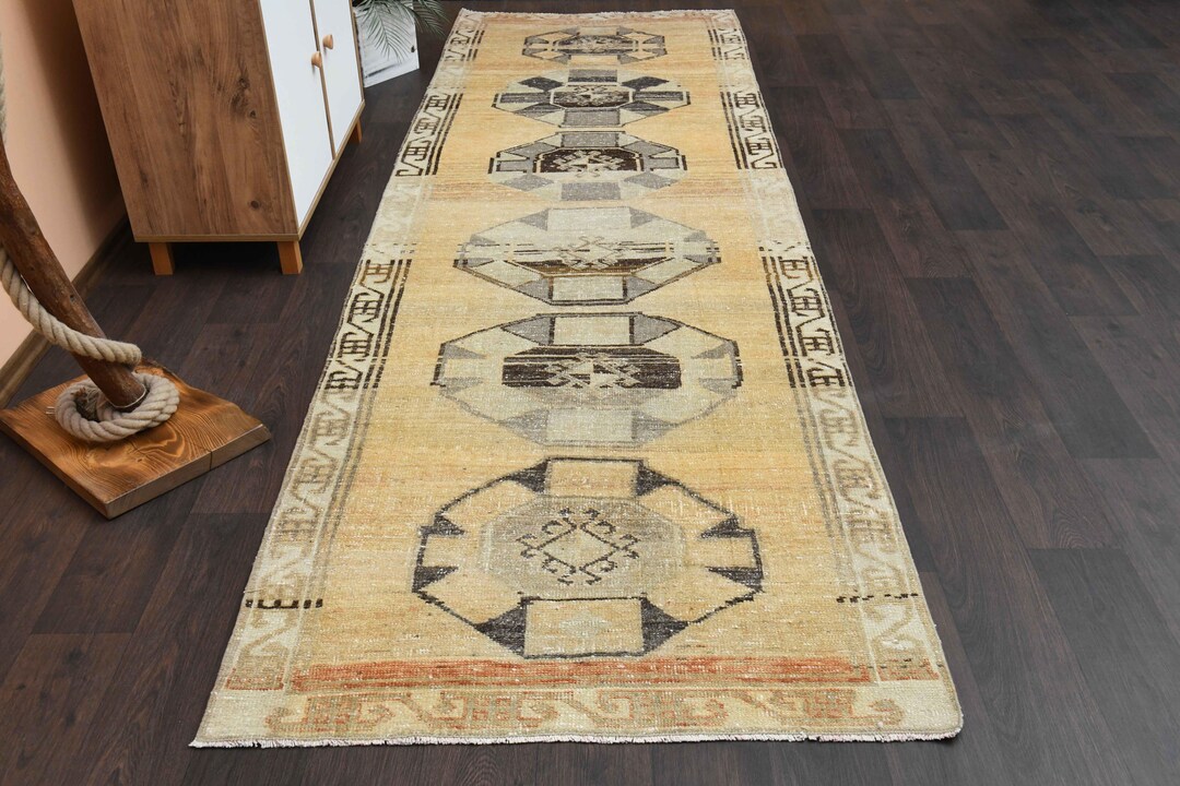 100x300 cm Handgewebter Oushak Läufer, Teppichläufer, 100x300 Teppich ...