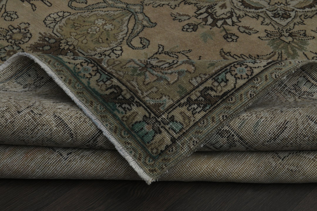 10x12 Vintage Oversize Wool Rug, Handmade Faded Green Rug, Home Decor ...