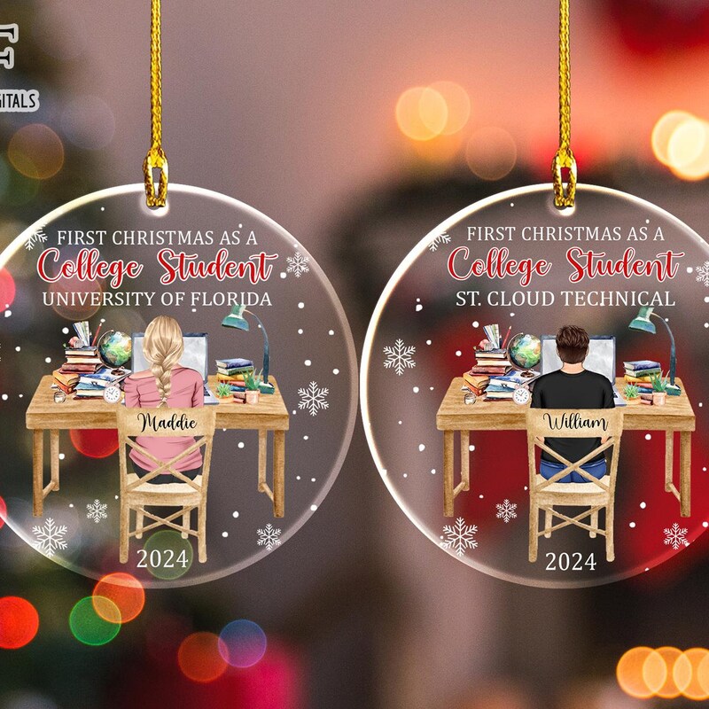 College Christmas Ornaments - Etsy