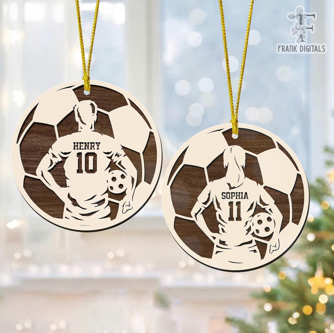 Custom Soccer Christmas Ornament, Personalized Soccer Christmas ...